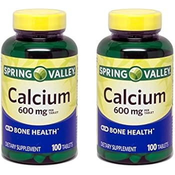 Amazon.com: Spring Valley - Calcium 600 mg (Pack of 2) 200 Total Coated ...