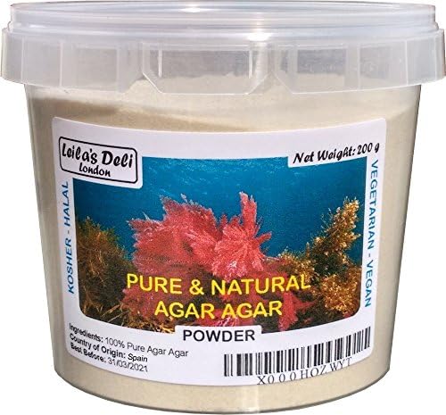 100% Pure & Natural Agar Agar Vegetarian Gelatine (1 x 200 g) - Spain ...