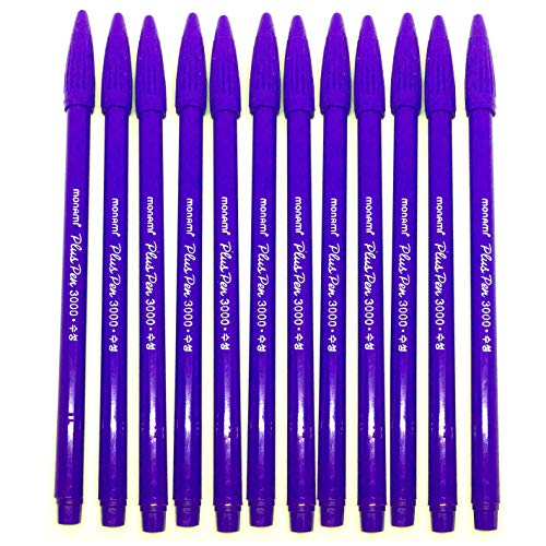 Monami Plus Pen 3000 Fine Sign Pen Felt Tip Water Based Ink [Pack of 12 ...