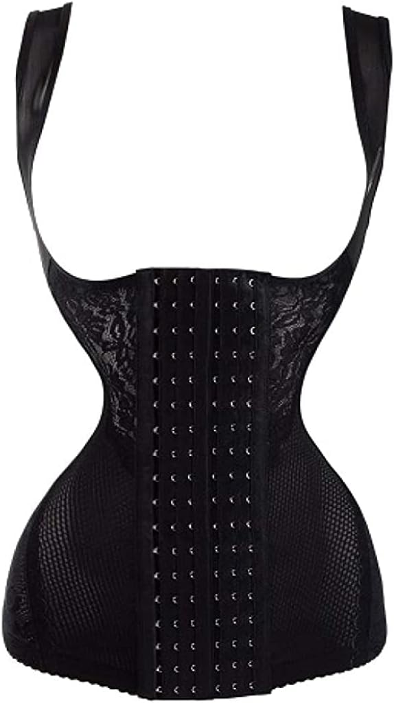 Women Shoulder Strap Sexy Bustier Corset Floral Lace Waist Trainer ...