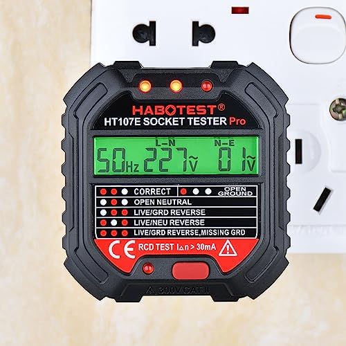 ULHYC Outlet Tester, Socket Tester with 90-250V Voltage Display ...