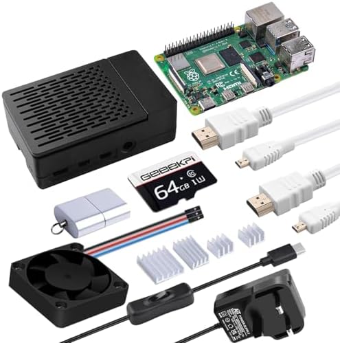 GeeekPi Raspberry Pi 4 4GB Complete Starter Kit with 64GB SD Card ...