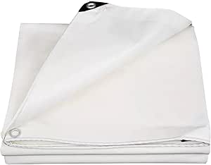 White Tarpaulin Canvas Tarp 1x2m 2x2m 2x2.5m 3x3m Multipurpose Outdoor ...