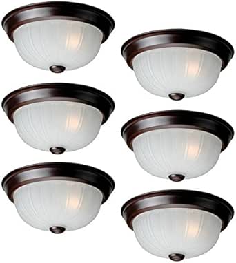 Amazon.com: Project Source 6-Pack 10-in W Bronze Flush Mount Light ...