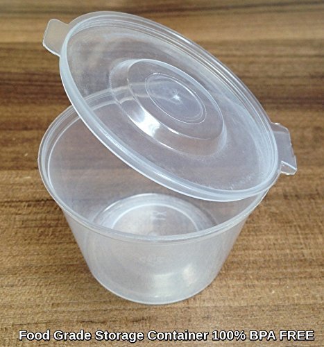 100ml Hinged Lid Plastic Pot x 20 (Food/Craft/Storage Containers ...