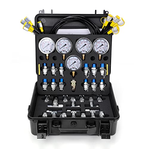 Hydraulic Pressure Test Kit, 600bar /10000psi / 60Mpa 5 Gauges 13 Test ...