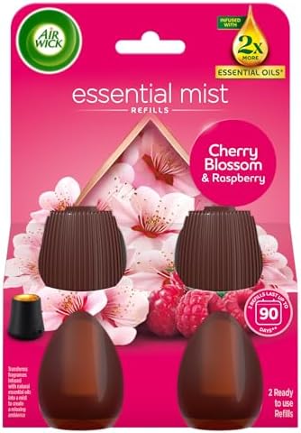 Air Wick Cherry Blossom & Raspberry Essential Mist Twin Refill 20ml ...