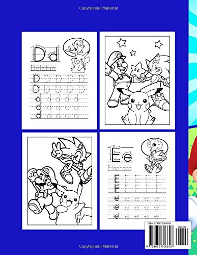 3 In 1 Sonic, Super Mario Pokemon Alphabet Tracing Book: Trace Letters ...