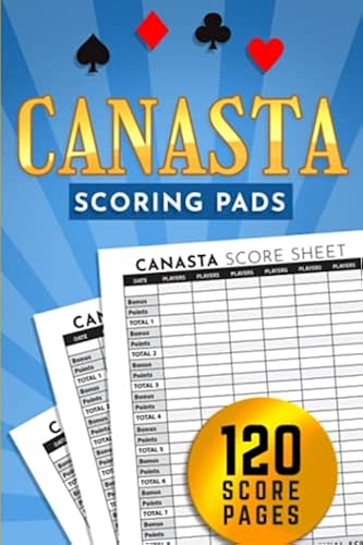 Canasta Scoring Pads: Classic Canasta Score Sheets Notebook with Points ...