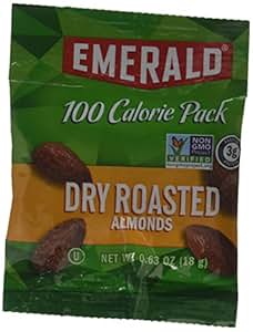 Amazon.com : Emerald Dry Roasted Almonds 100 Calorie Packs, 4.41 oz ...