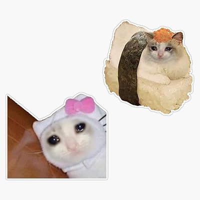 Buy Leyland Designs Crying Cat Sticker Pack - Cat Sushi and Hello Kitty ...