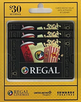 Amazon.com: Regal Entertainment Gift Cards, Multipack of 3 - $10: Gift ...