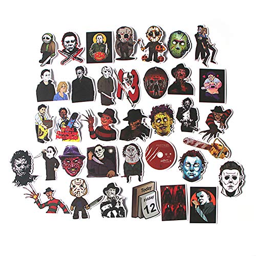 Horror Characters Themed 37 Piece Character Sticker Decal Set for Kids ...