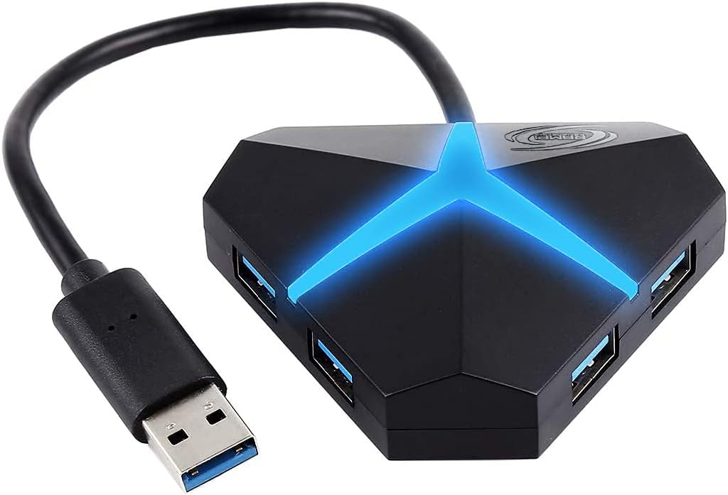 USB 3.0 Hub LED RGB Gaming Port Replicator with 4 Ports to 5GBps and ...