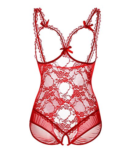 Himozoo Women Sexy Lingerie Lace Open Cup Crotchless One Piece ...