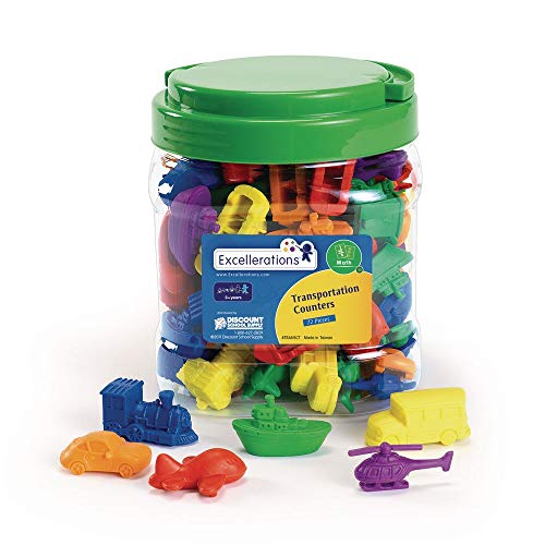 Excellerations Math Manipulatives Set of 72 Transportation Vehicle ...