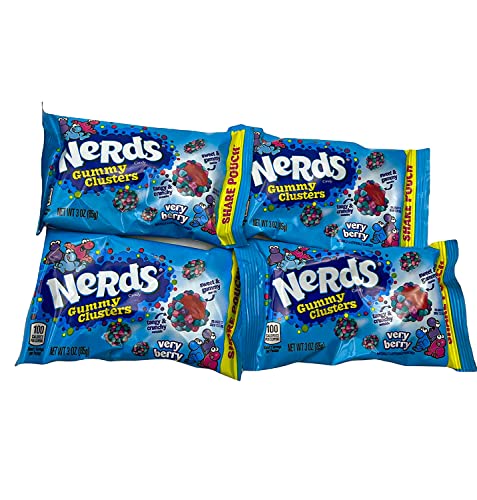 Nerds Very Berry Gummy Cluster 3 oz pouch (Pack of Four) | Pricepulse
