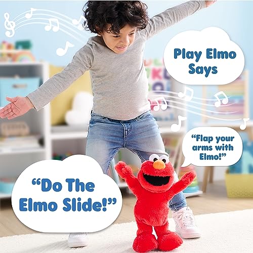 Sesame Street Elmo Slide Singing and Dancing 14-inch Plush, Pretend ...