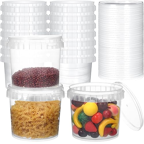Mumufy 18 Sets 64 oz Plastic Deli Containers with Lids Deli Food ...