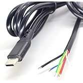 Amazon.com: ELNONE 2PCS Type-C USB C Male Pigtail 6 Wires PD Power Cable 1 FT/30CM 5A Fast ...