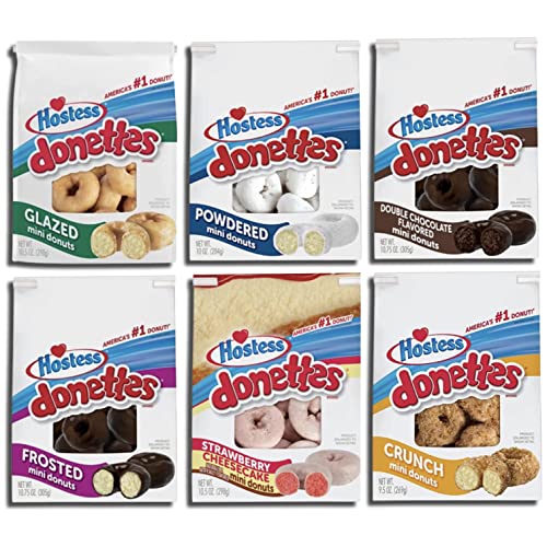 Hostess Donettes Variety Pack | Big Bags 6 Flavors: Frosted, Double ...