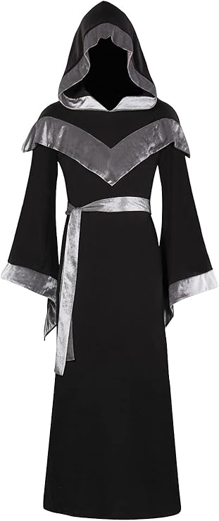 Amazon.com: Medieval Monk Robe Priest Robe Halloween Cosplay Costume ...