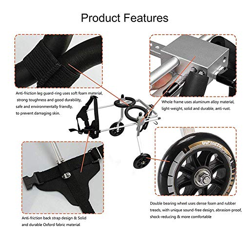 ADAHX Dog Wheelchair, Adjustable Rear Support Wheelchair Stainless ...