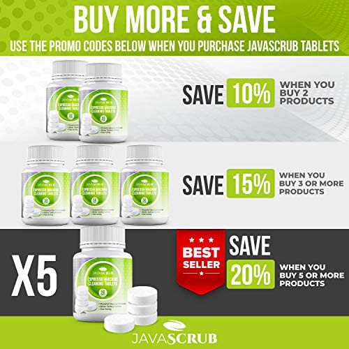 Java Scrub Espresso Machine Cleaning Tablets – Descaling Tablets (50 ...