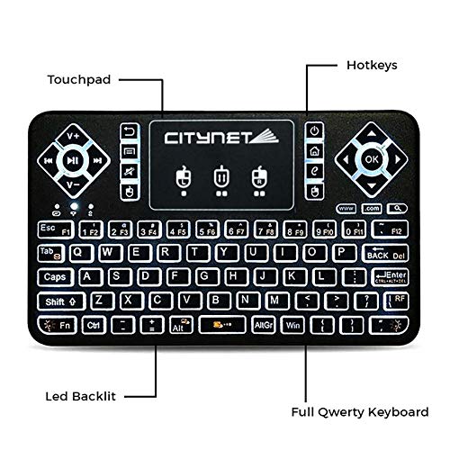 Mini Wireless TV Keyboard and Touchpad Mouse Combo with LED Backlit, 2 ...