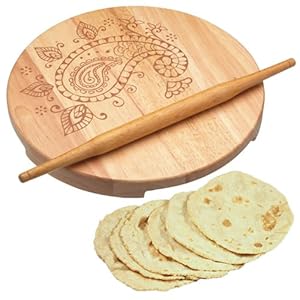 Kitchen Craft World Of Flavours Indian Wooden Chapati Roti Puri Rolling ...