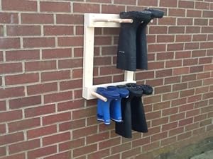 WALL MOUNTED WELLY RACK WELLINGTON RIDING BOOT RACK 4 PAIR, FULLY ...