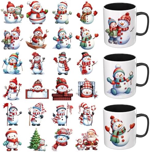 Dorsbaby 24 Sheets Snowman UV DTF Cup Wrap (Santa Hat) price in Saudi ...