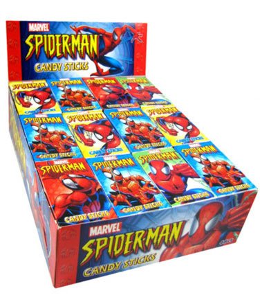 spiderman candy sticks
