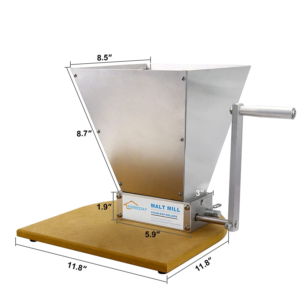 Mua Malted Grain Mill Malt 2 Roller Stainless Steel Malt Crusher Heavy ...