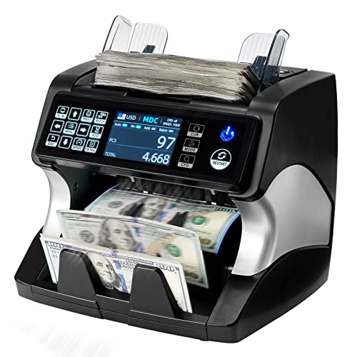 MUNBYN Bank Grade Money Counter Machine Mixed Denomination, Serial ...