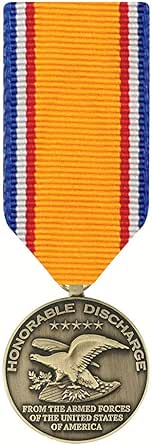 Amazon.com: Honorable Discharge Commemorative Medal Miniature: Clothing ...