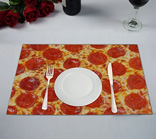 Amazon.com: Custom Pizza Placemat, Italian Classic Pepperoni Pizza ...