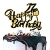 AERZETIX Happy 27th Birthday Cake Topper Black Gold Glitter Wine Glass ...