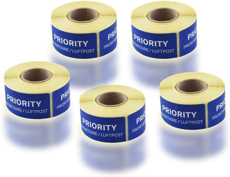 5 Stück 100er Rolle Originale Blaue Luftpost Priority Prioritaire ...