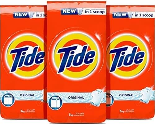 Tide Semi Automatic Laundry Detergent Powder, Original Scent, 15KG (3 x 5KG) - Packaging may ...