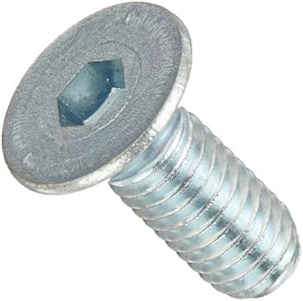 Alloy Steel Socket Cap Screw, Zinc Plated Finish, Flat Head, Hex Socket Drive, Meets ASME B18.3 ...