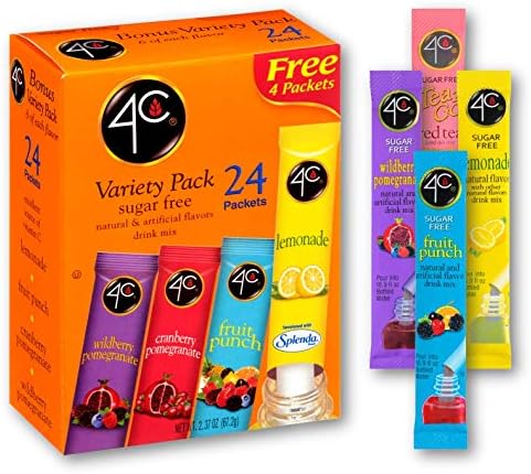 4C Totally Light To Go Bonus Variety Pack, 4 Flavors, 24-Count Boxes ...
