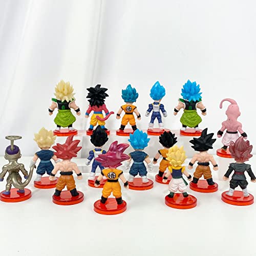 Dragon Ball Z 16-Piece Action Figure Set, 3-inch Collectibles for Cake ...