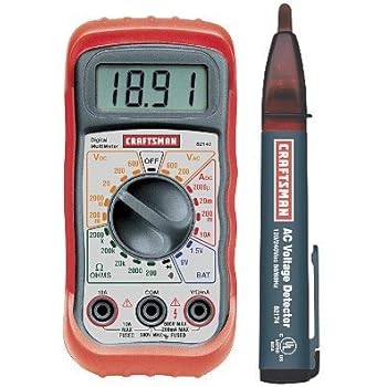 Amazon.com: Craftsman Digital Multimeter with AC Voltage Detector: Home ...
