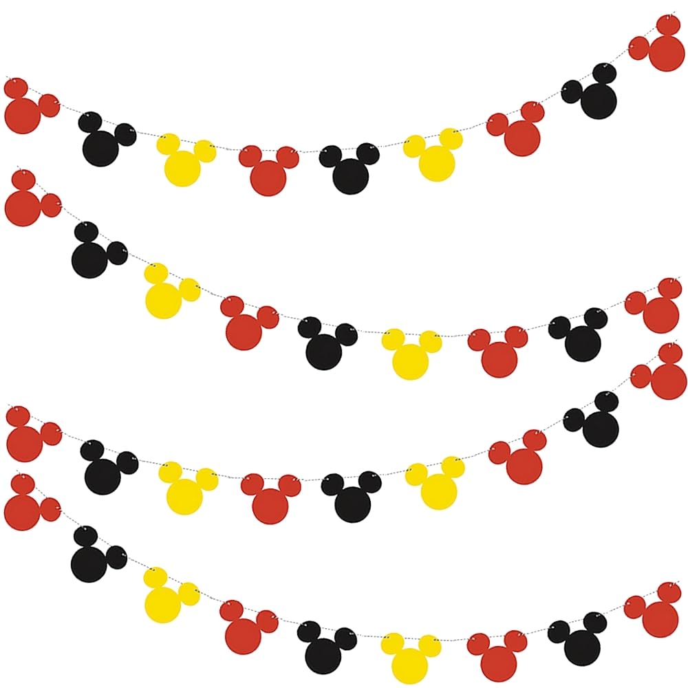 Multicolor Disney Mickey Mouse Garland Banner (7 Ft.) 1 Count- Vibrant ...
