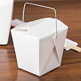 Amazon.com: Fit Meal Prep 8 oz Chinese Take Out Boxes - 3 x 2.5 Plain ...