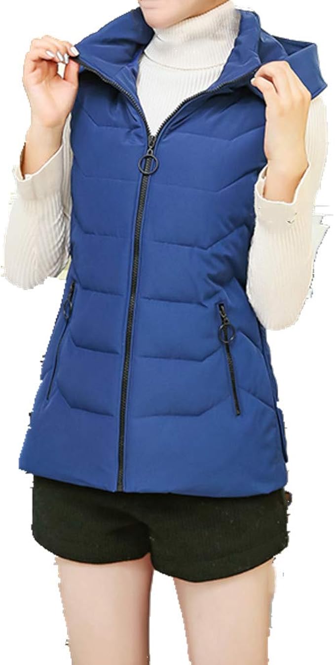 Damen Weste Kurz Stil Herbst und Winter Baumwolle Weste Gr. XL, blau ...
