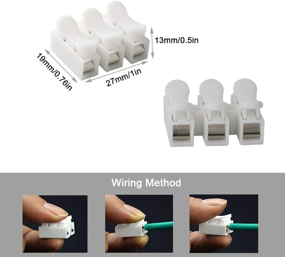 QitinDasen 60Pcs Premium CH3 Spring Wire Connector, Quick Connector ...