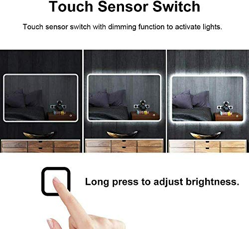 Hans&Alice LED Lighted Rectangular Wall Mounted Mirror 48x30 | Pricepulse