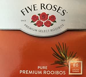 Amazon.com : Five Roses Tea Premuim Rooibos, 80 Tagless Teabags ...